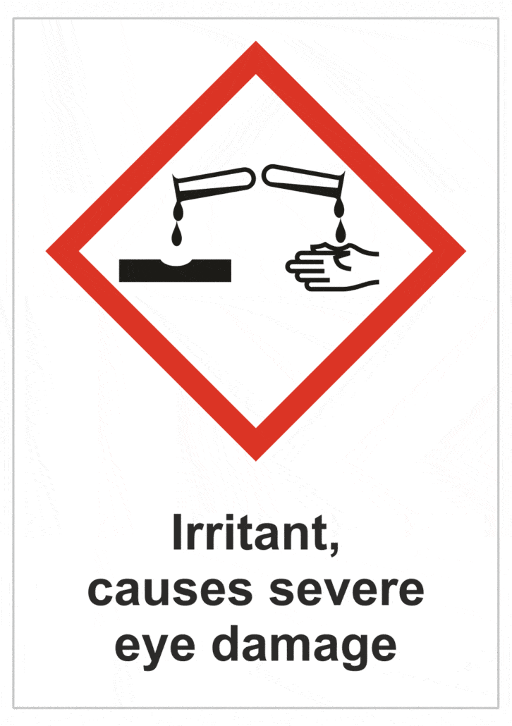 Irritant, causes severe eye damage | KRIŽAN - safetyshop